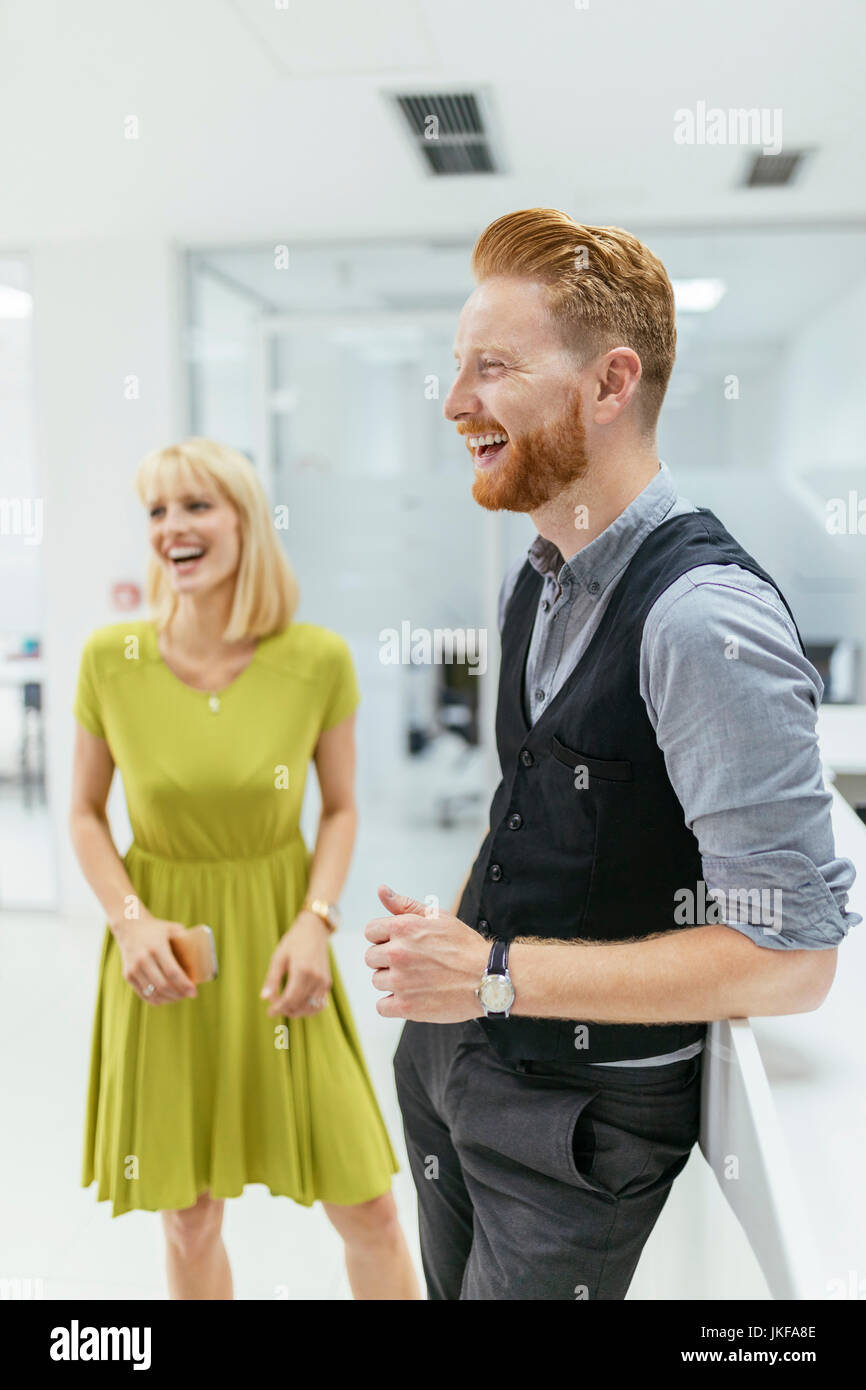 Colleagues having fun in office Stock Photo - Alamy