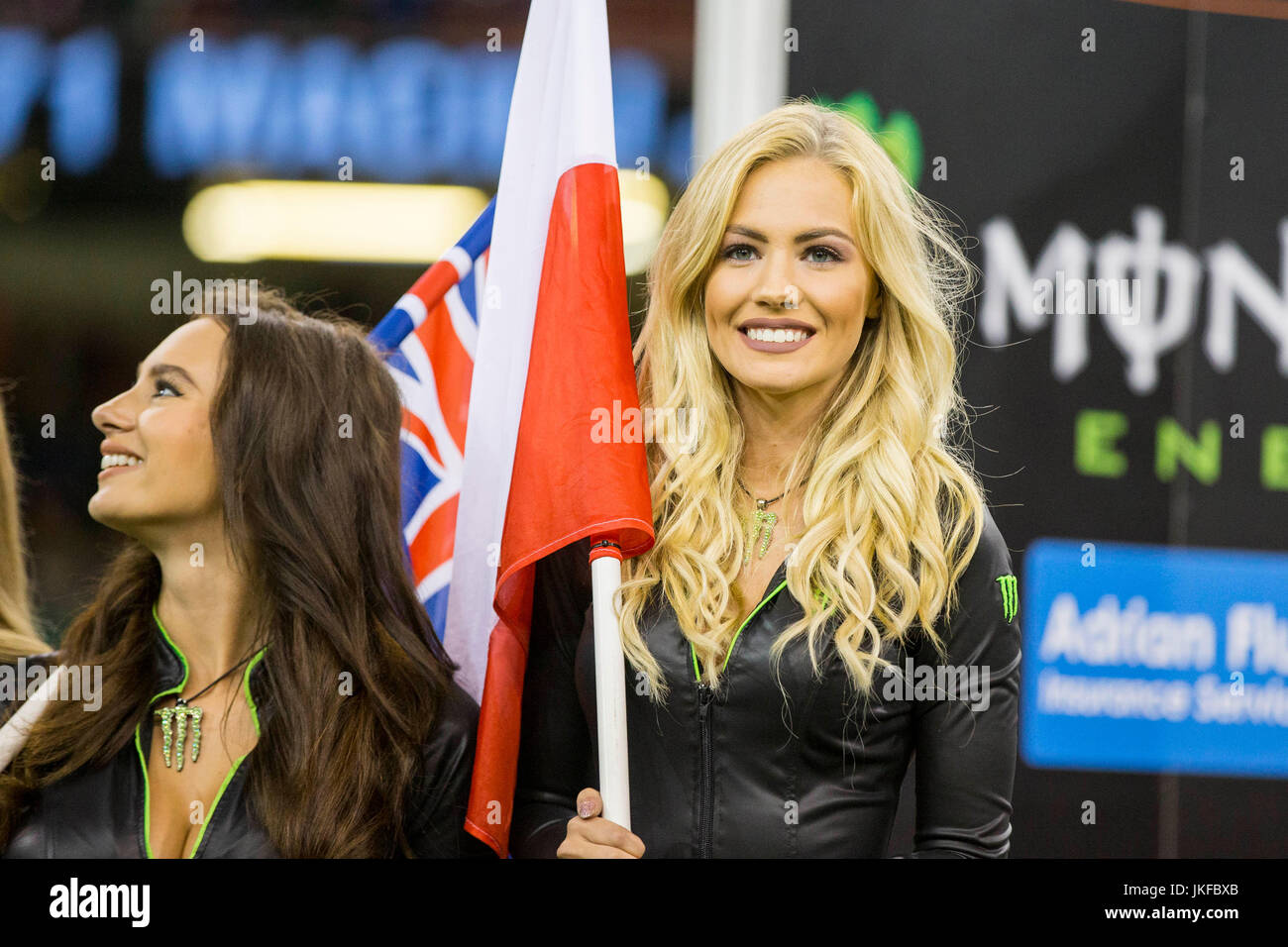 Cardiff, Wales, UK. 22nd July 2017. Monster Energy girls during the ...