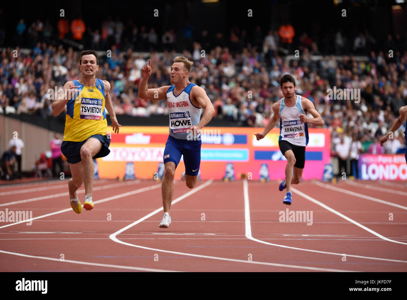 Jordan Howe wins silver in the 100m T35 behind Ihor Tsvietov at the ...