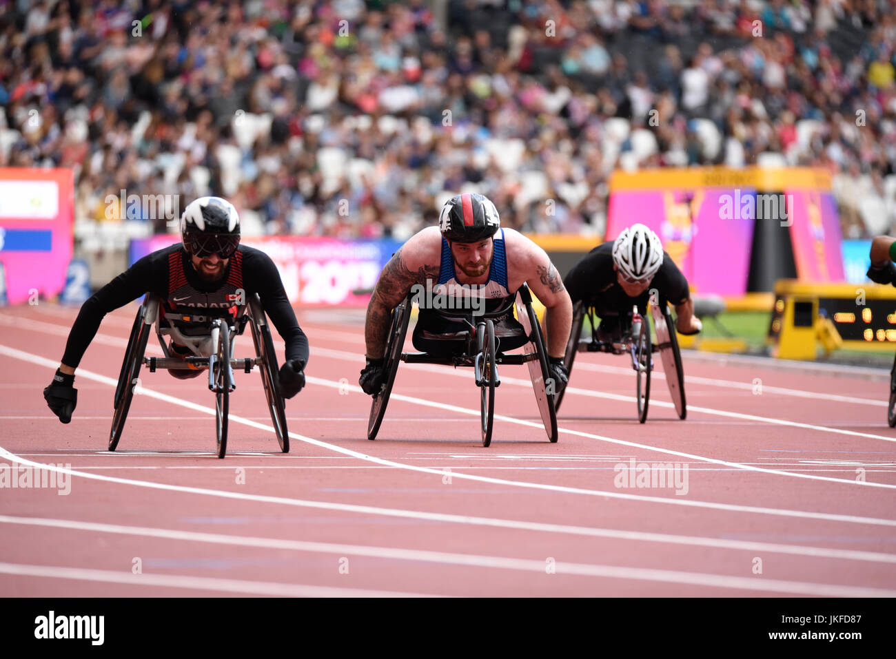 Mickey Bushell silver in the 100m T53 wheelchair behind Brent Lakatos ...
