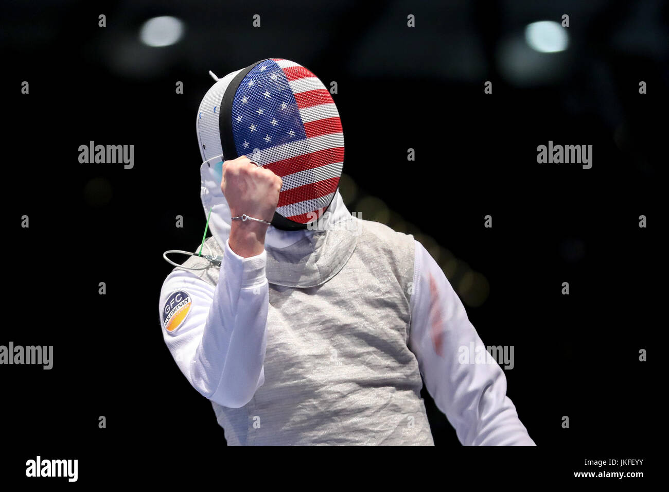 Leipzig, Germany. 23rd July, 2017. American foil fencer Race Imboden ...