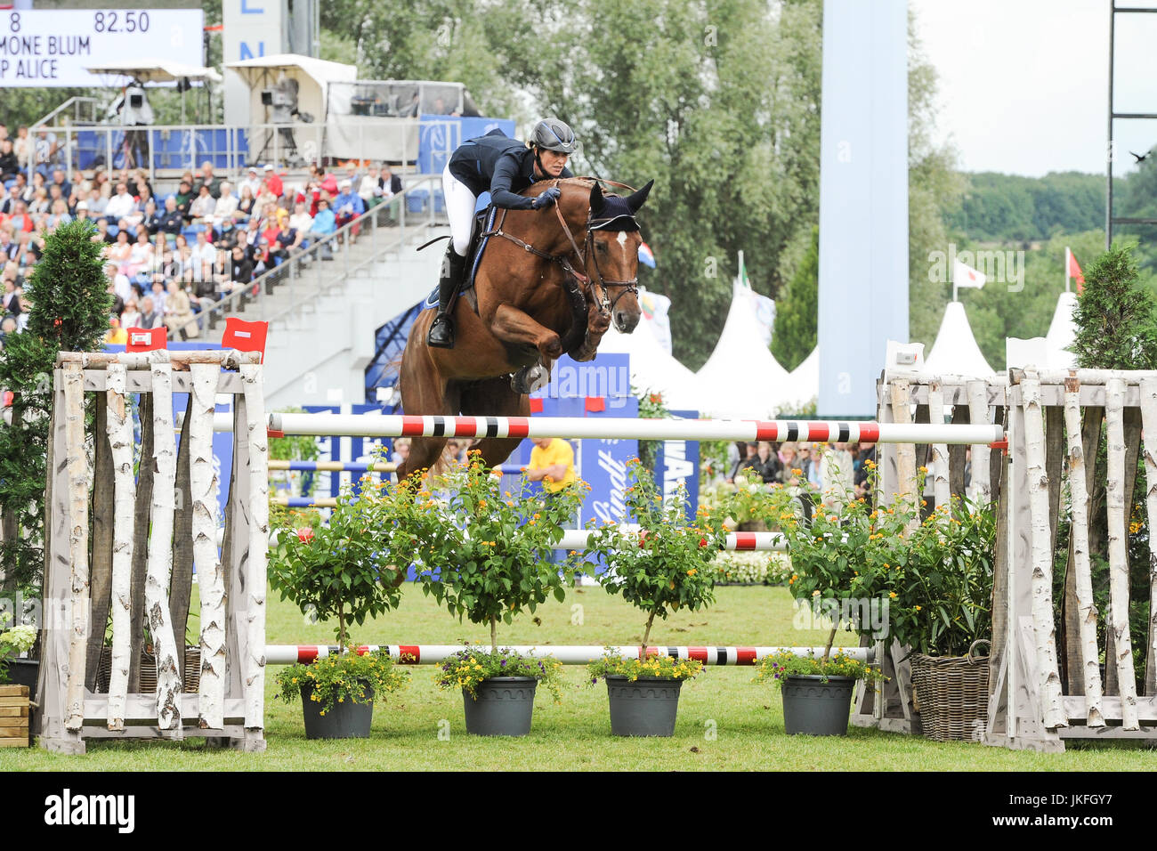 Aachen, Germany. 23rd July, 2017. Showjumper Simone Blum on horse DSP ...