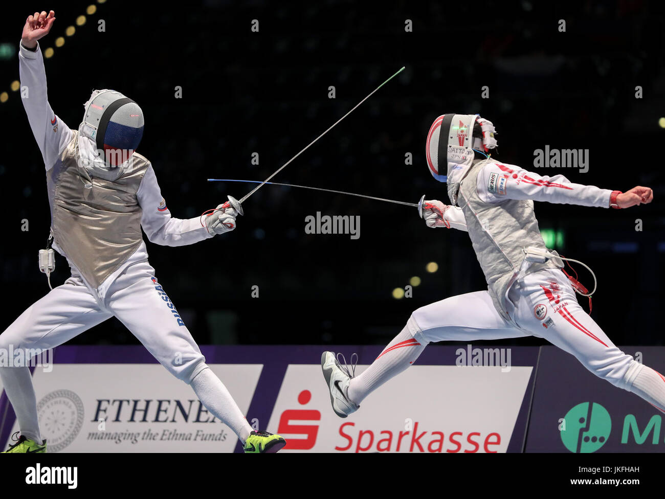 Leipzig, Germany. 23rd July, 2017. Russian foil fencer Dmiitri ...