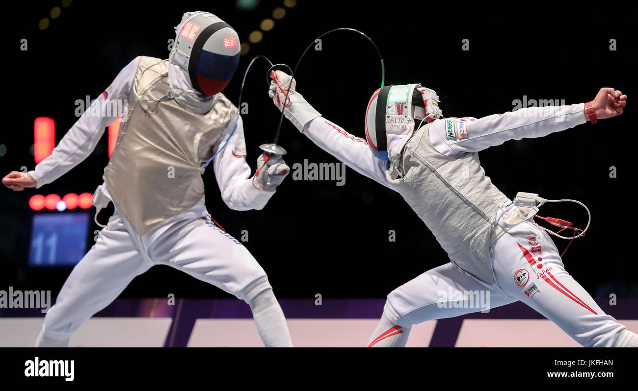 Leipzig, Germany. 23rd July, 2017. Russian foil fencer Dmiitri ...