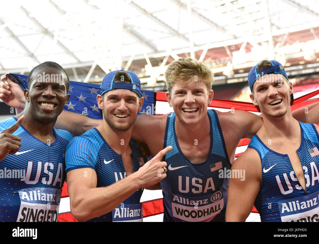 LONDON ENGLAND - July 23, 2017: The USA team (from left) Jerome Singleton, Jarryd Wallace ...