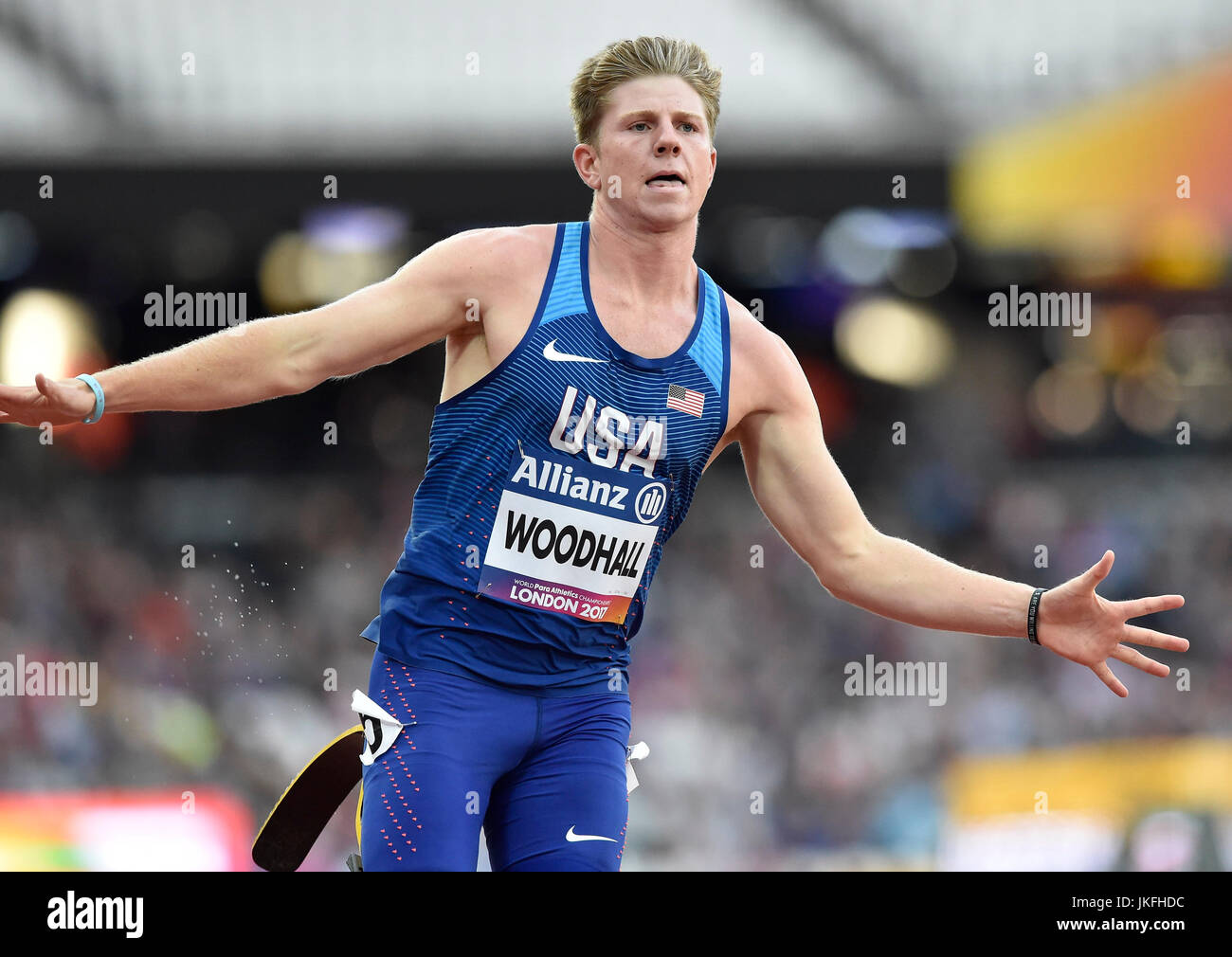 LONDON ENGLAND - July 23, 2017: Hunter Woodhall (USA) celebrates after ...