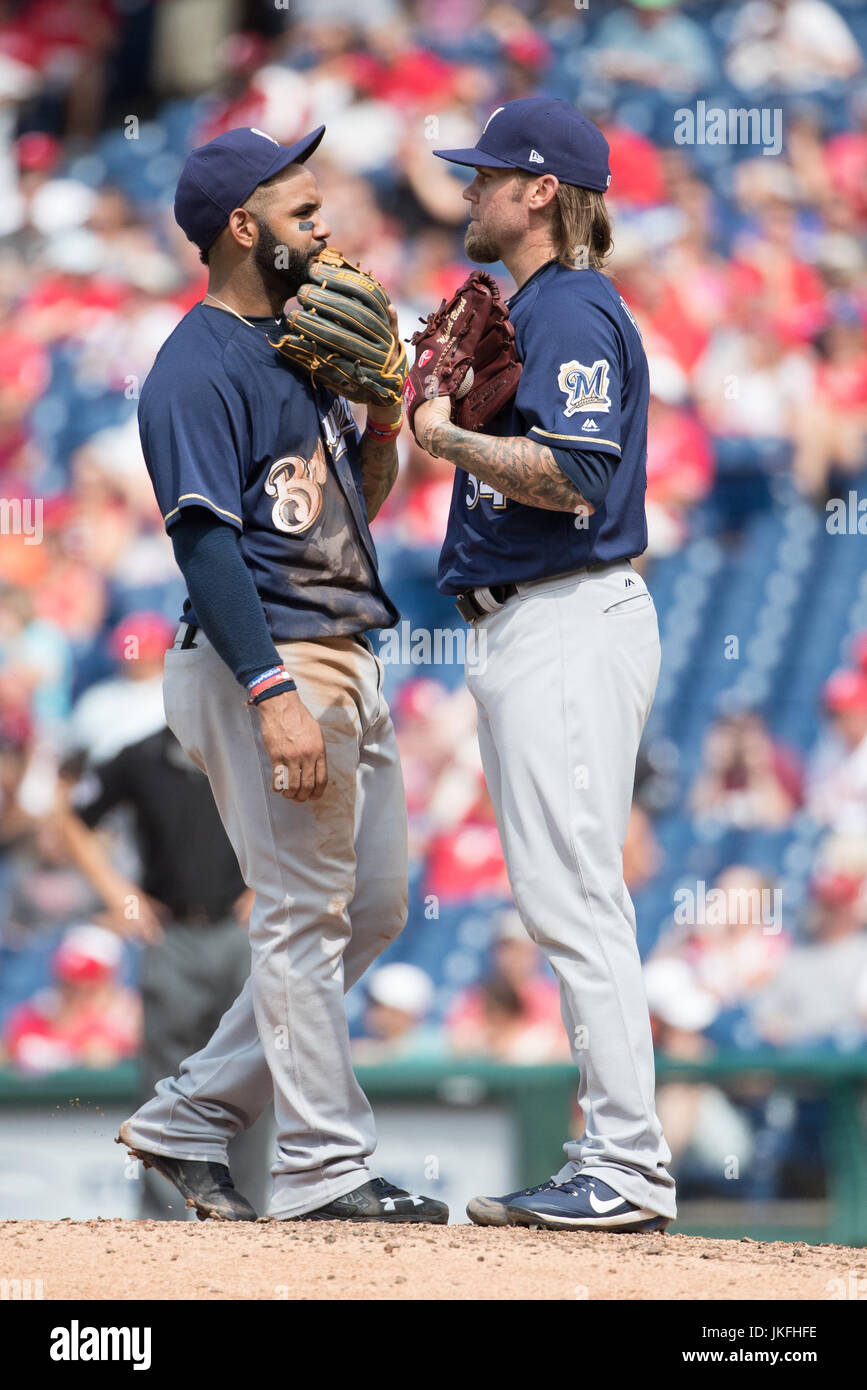 Philadelphia, Pennsylvania, USA. 23rd July, 2017. Milwaukee Brewers ...