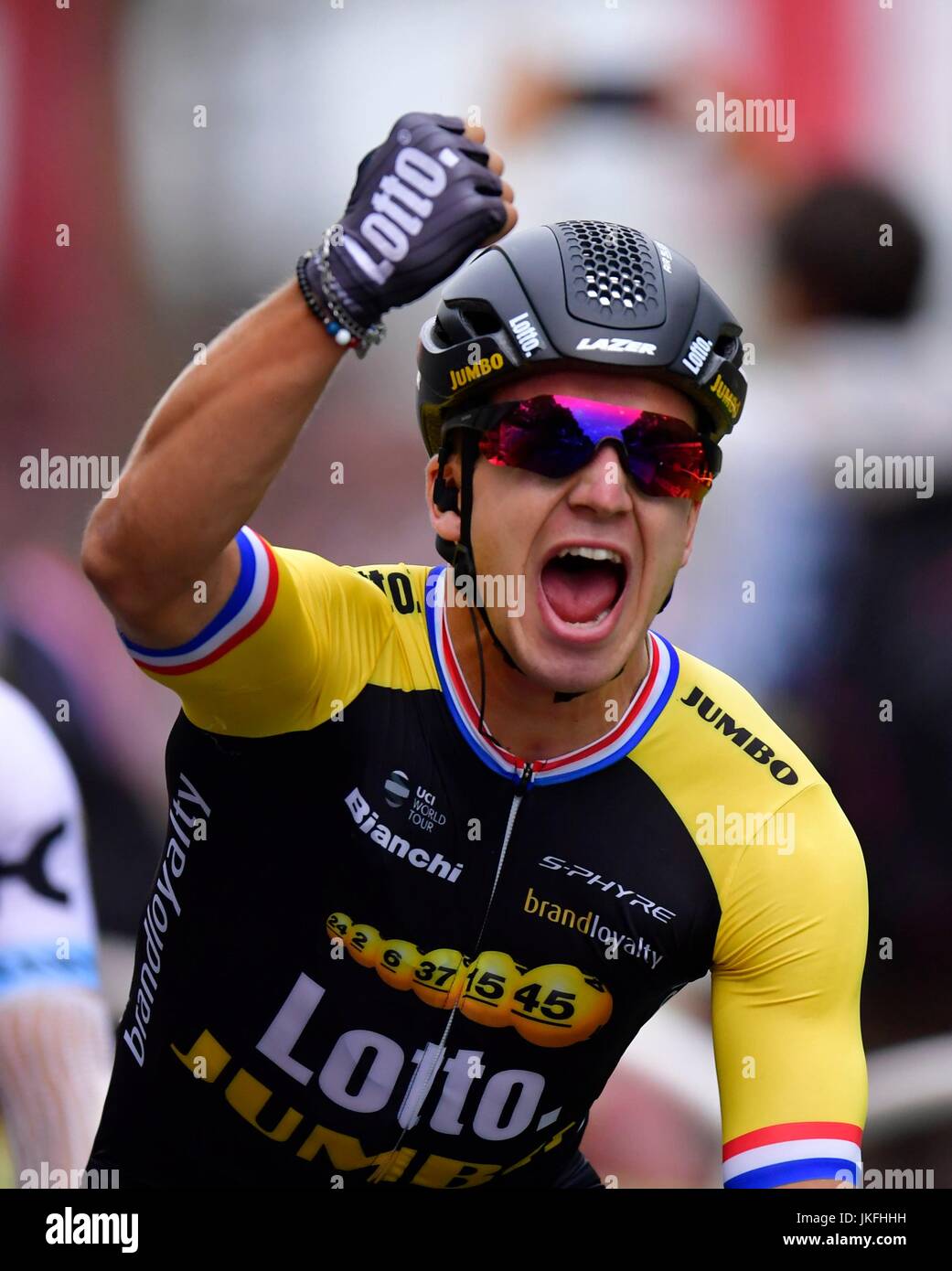Paris, France. 23rd July, 2017. ; GROENEWEGEN Dylan of Team LottoNL ...