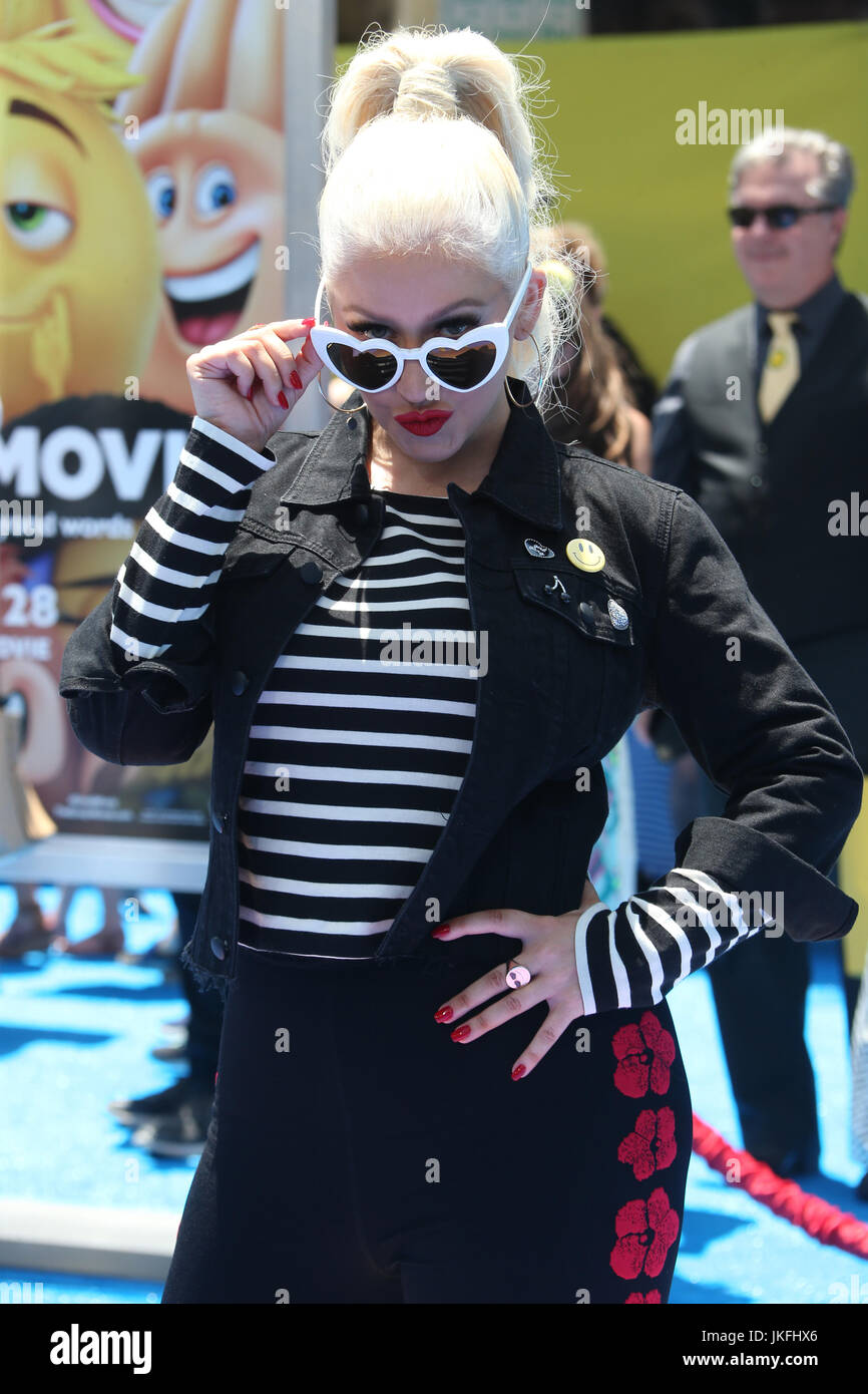 Los Angeles, Ca, USA. 23rd July, 2017. Christina Aguilera at The Emoji ...