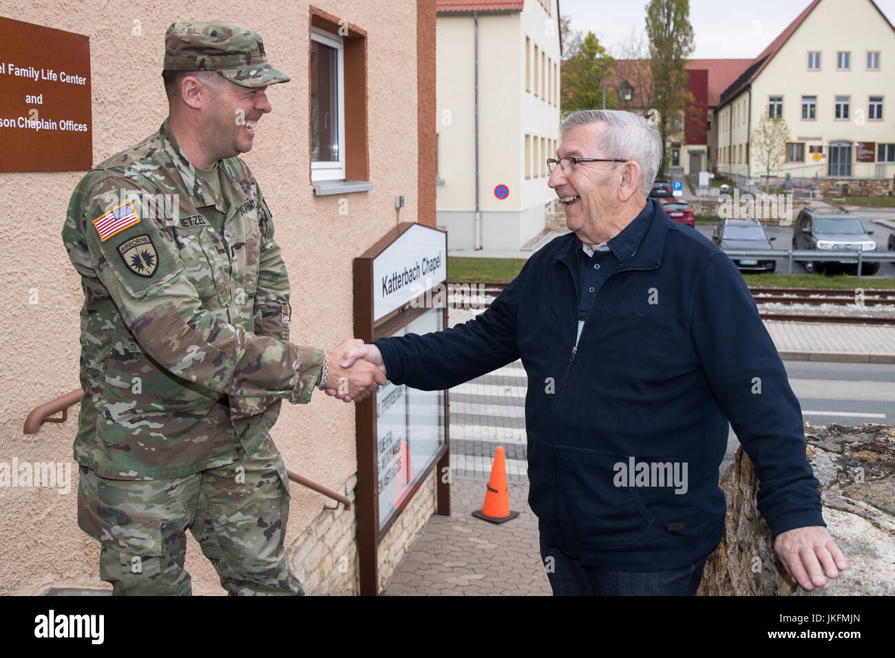 Ansbach, Germany. 27th Apr, 2017. The Captain of the US Army Scott ...