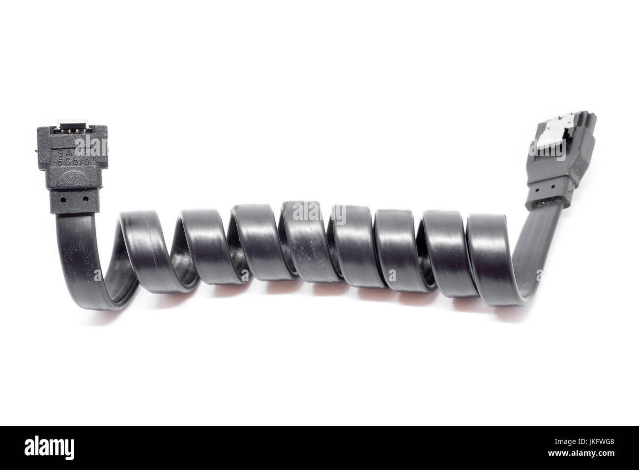 Serial ATA data cable and plug on white background Stock Photo - Alamy