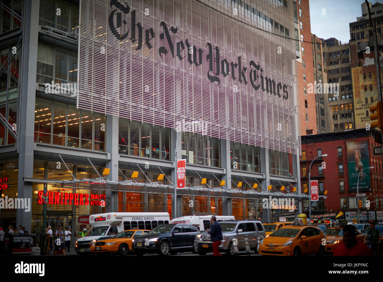 New York City, Manhattan, sign from the outside of the New York Times ...
