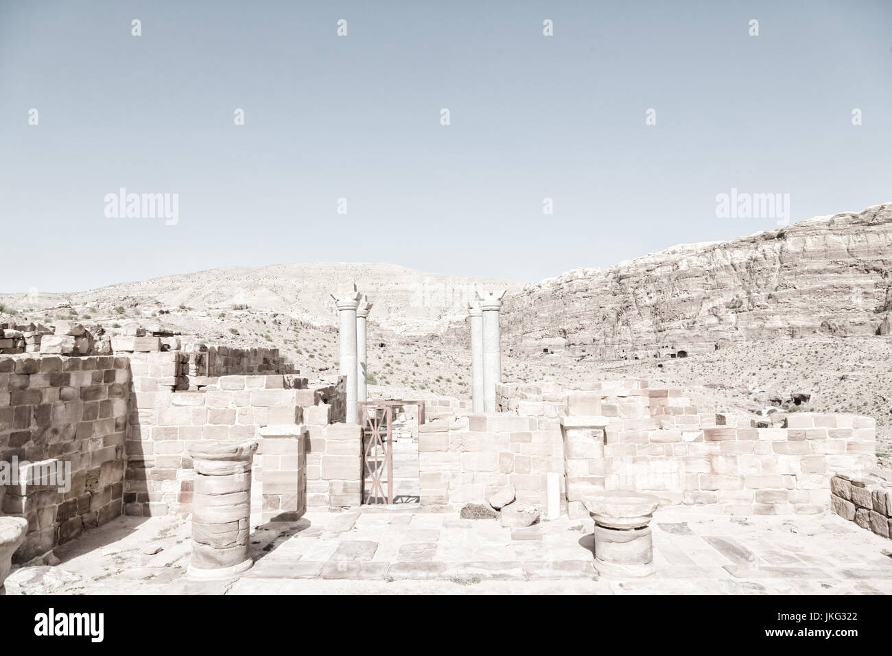 in petra jordan the view of the monuments from the ruins of the antique ...