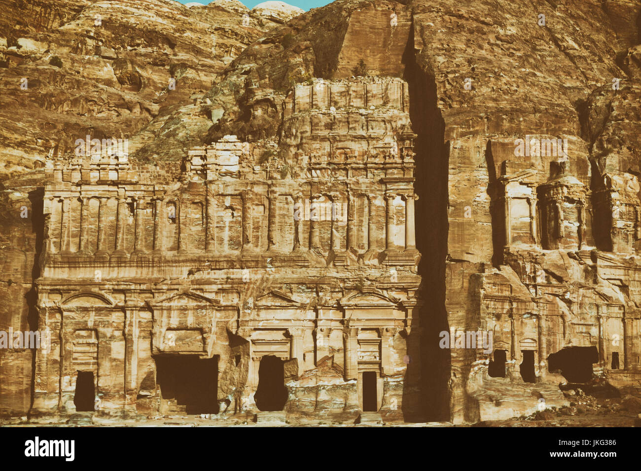 tomb in the antique site of petra in jordan the beautiful wonder of the ...