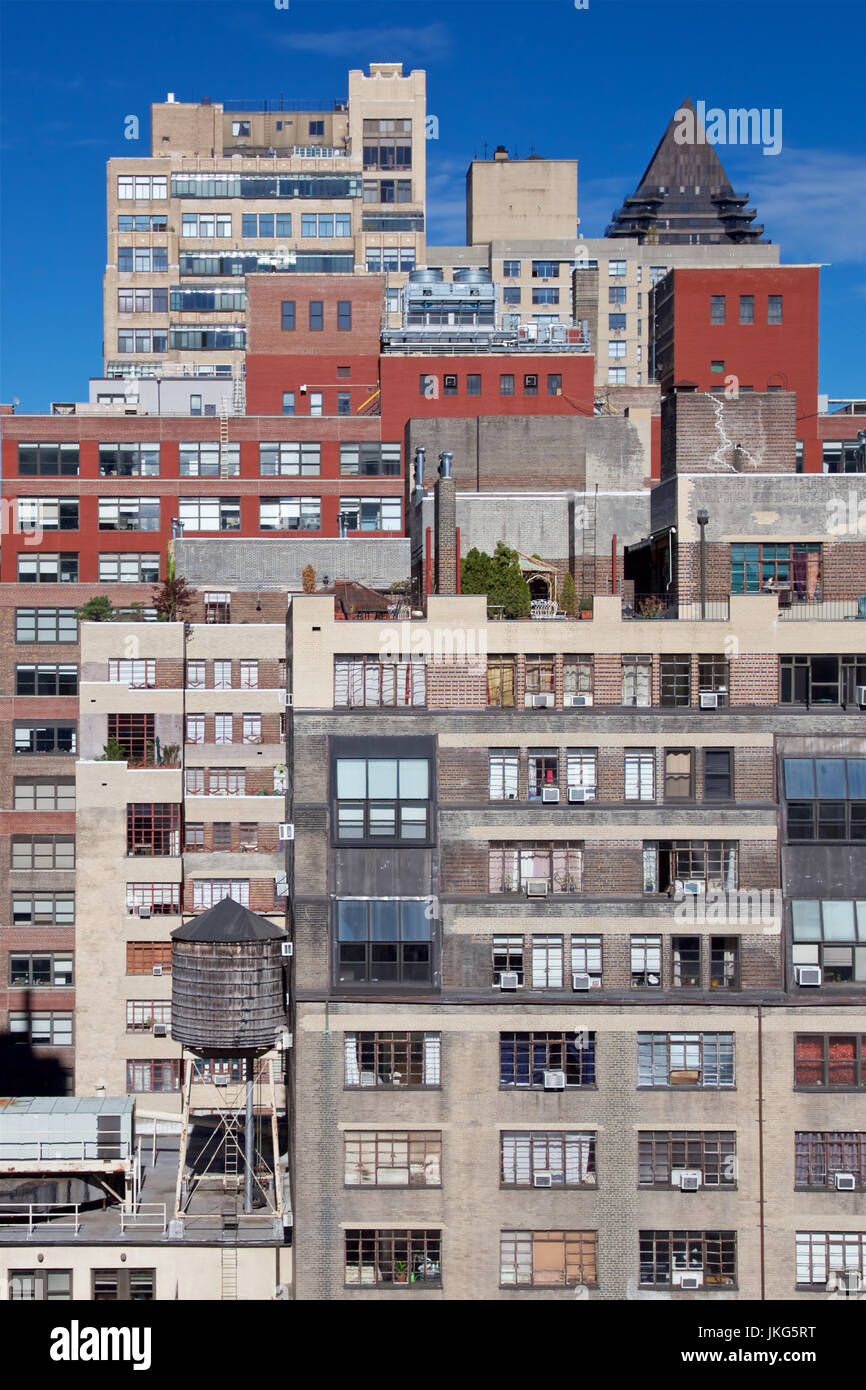 Densely-packed buildings in East Midtown Manhattan near Tudor City and ...