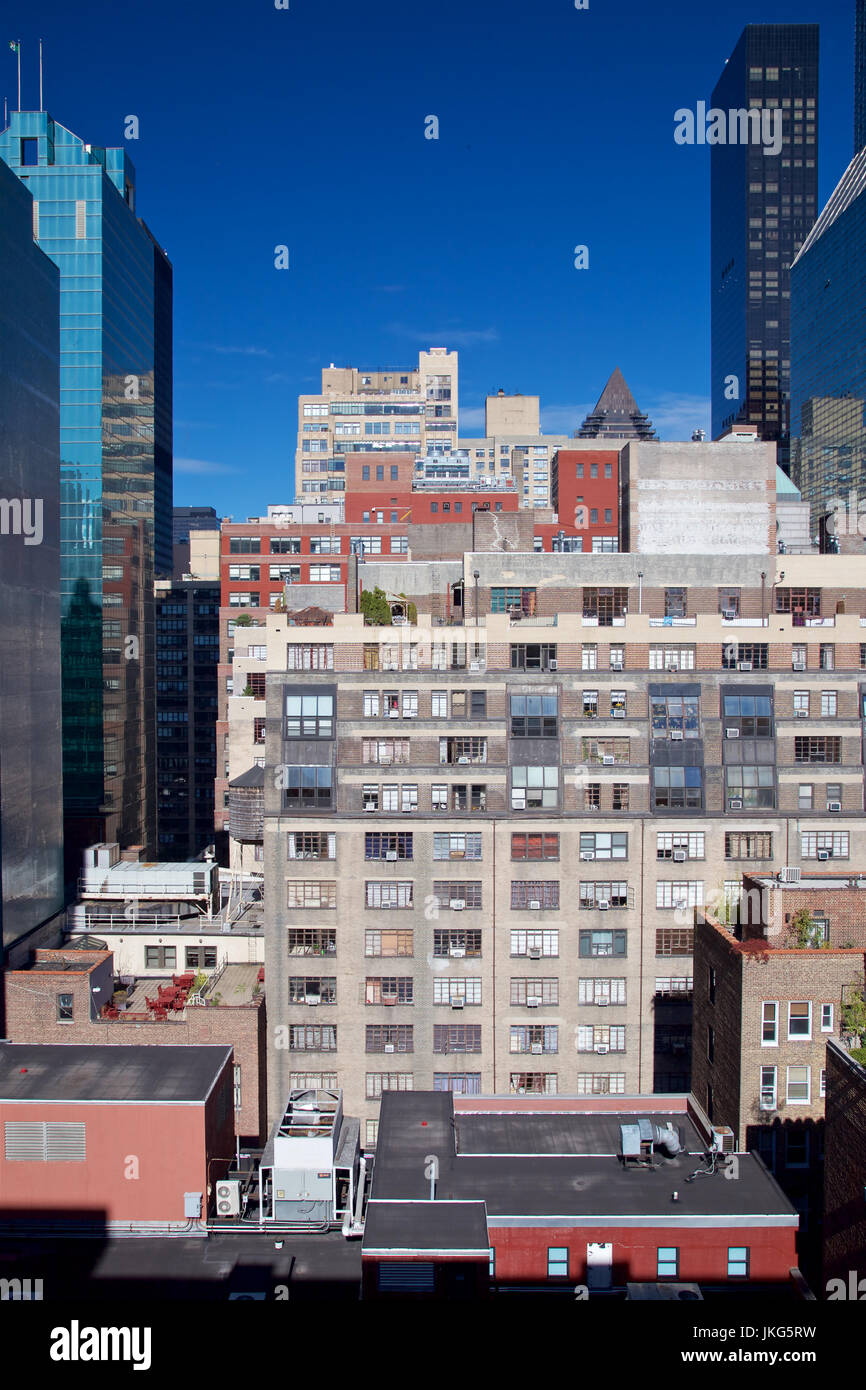 Densely-packed buildings in East Midtown Manhattan near Tudor City and ...