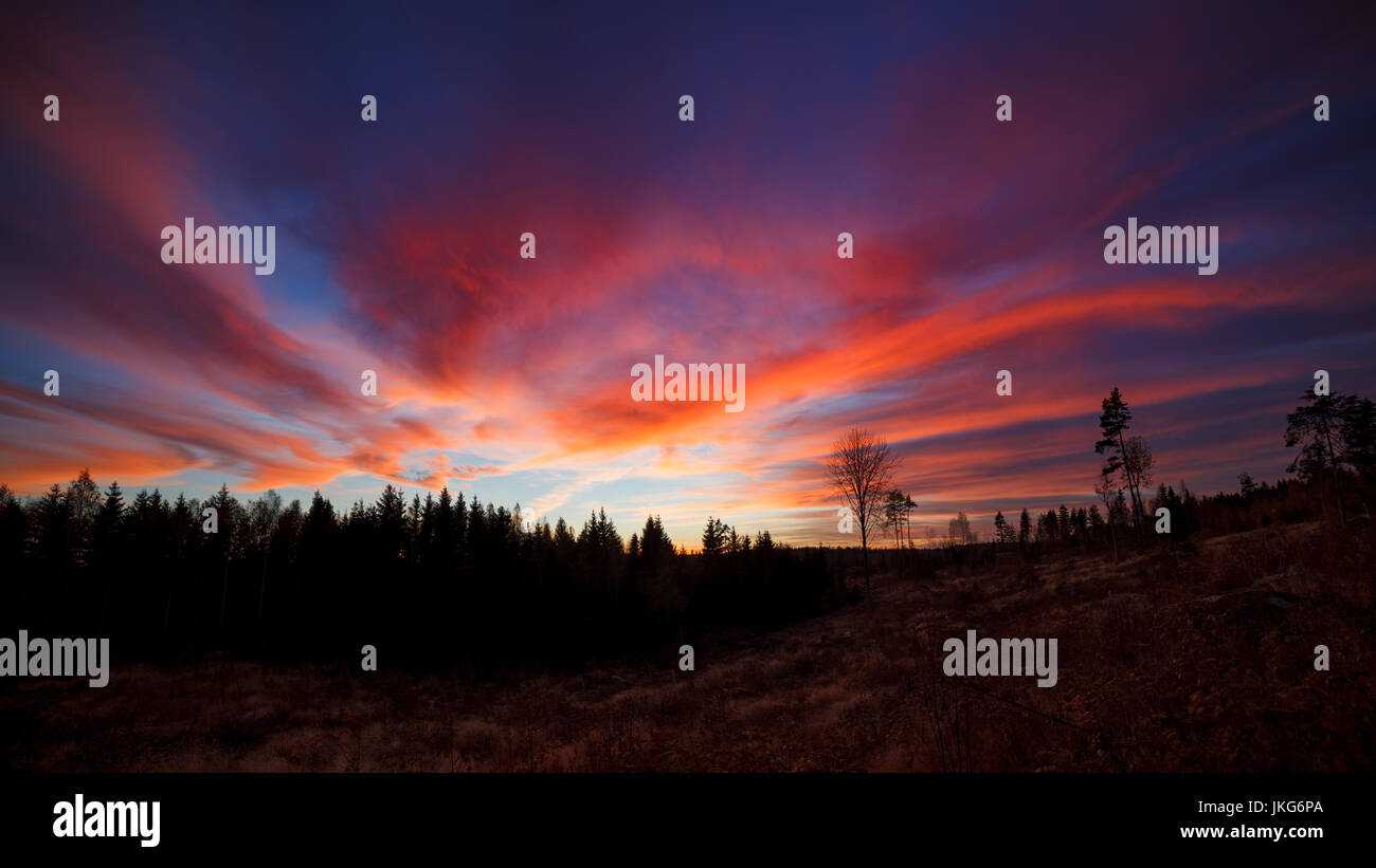 Beautiful vibrant sunset clouds landscape Stock Photo - Alamy