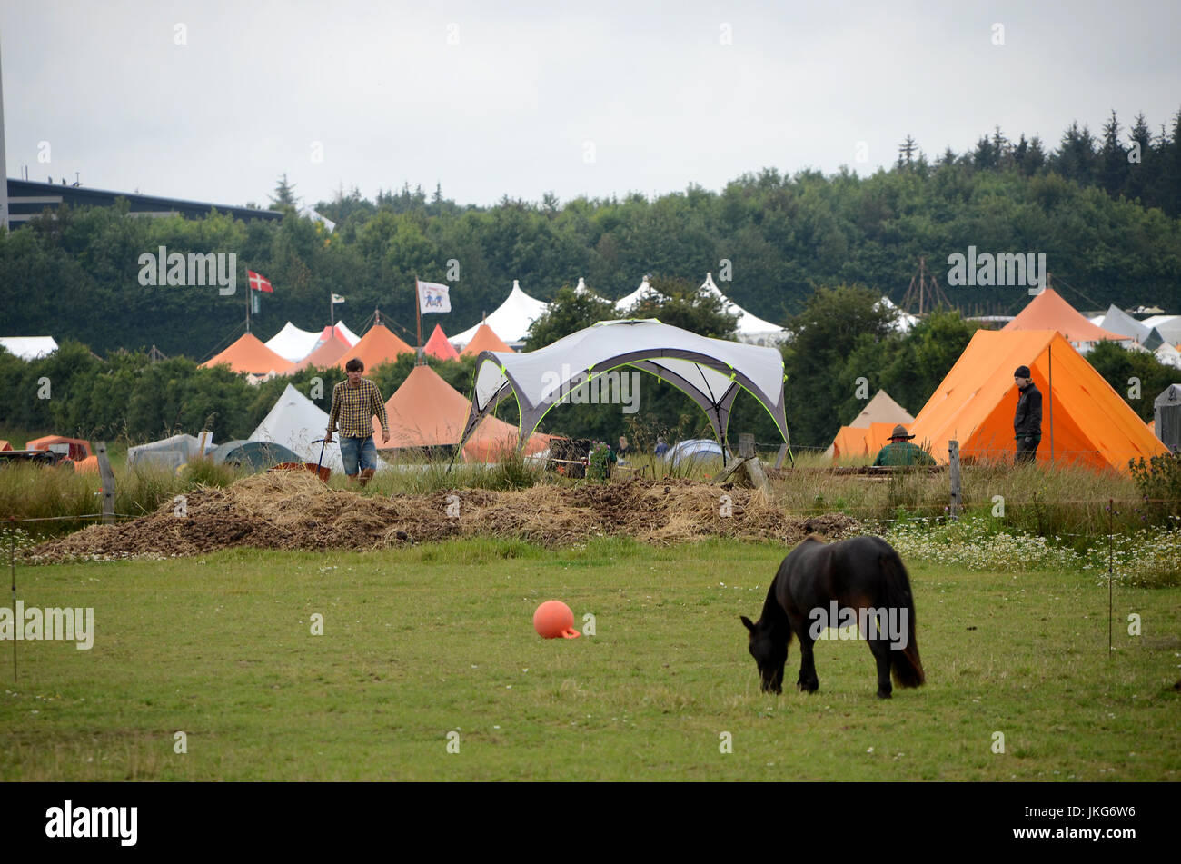 Sonderborg, Denmark - July 22. 2017: International Scout Camp 2019, a ...