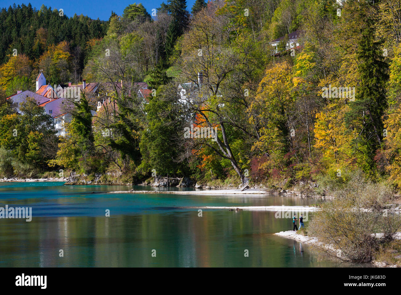 Germany, Bavaria, Fuessen, Lech riverfront Stock Photo - Alamy