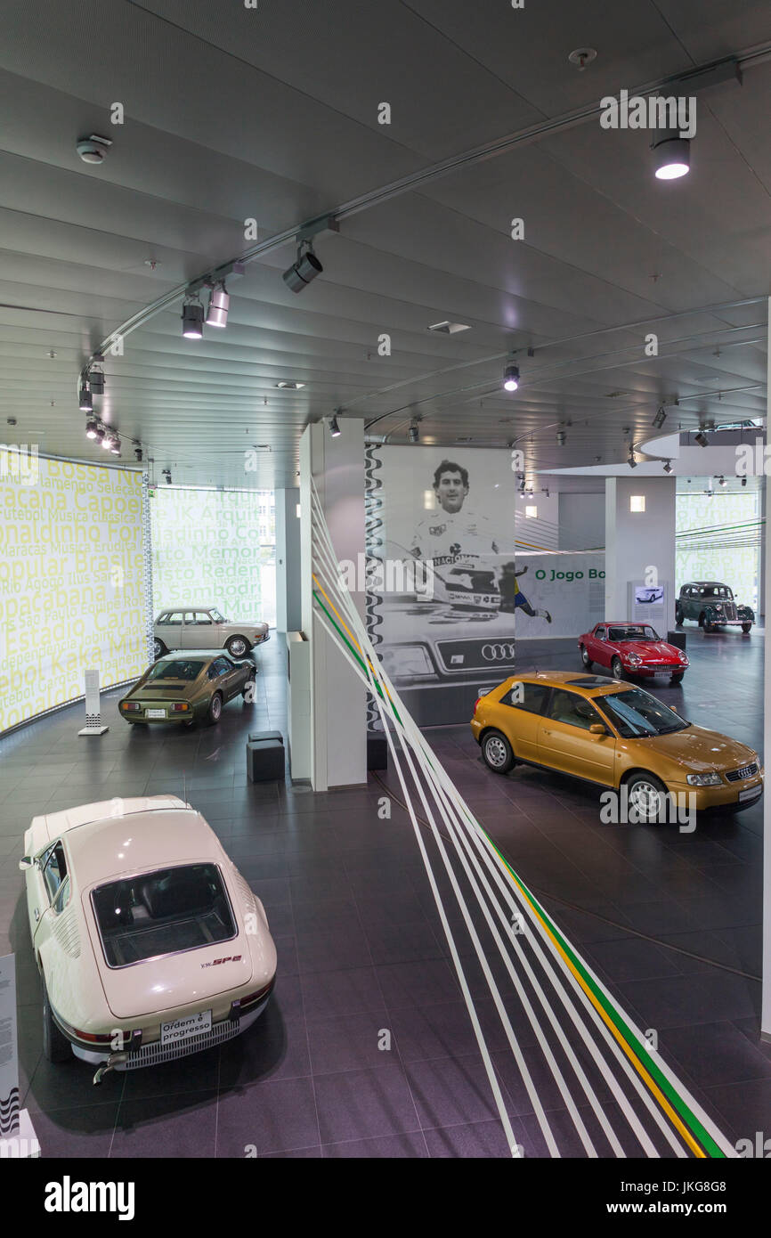 Germany, Bavaria, Ingolstadt, Audi car company museum, interior Stock ...