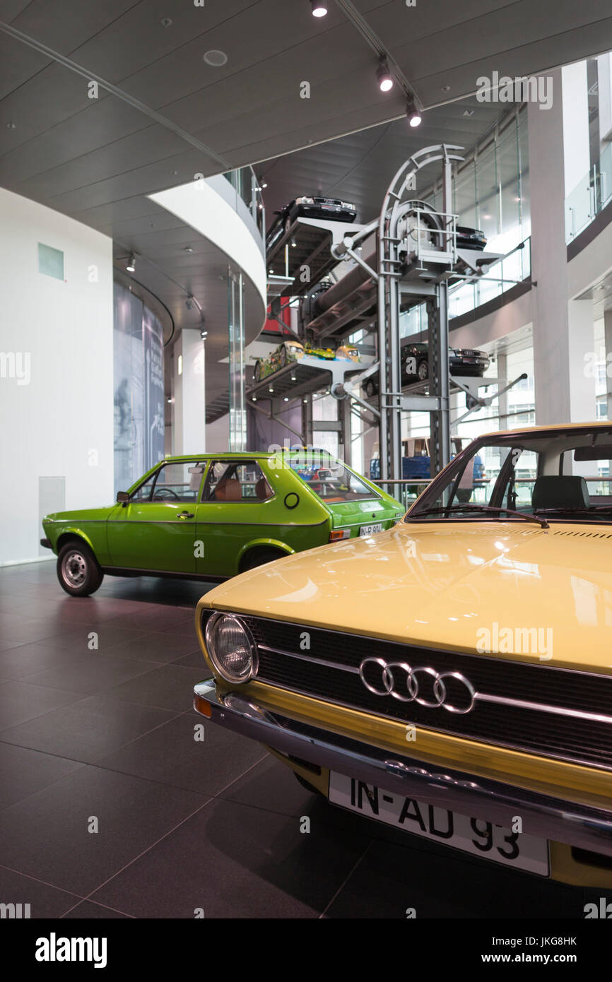 Germany, Bavaria, Ingolstadt, Audi car company museum, interior, 1970s ...