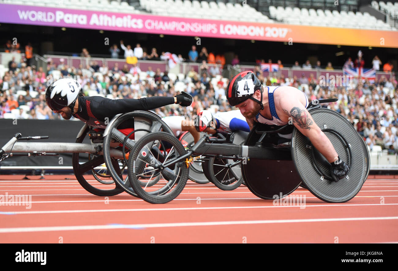 Great Britain's Mickey Bushell competes in the Mens 100m T53 Final ...