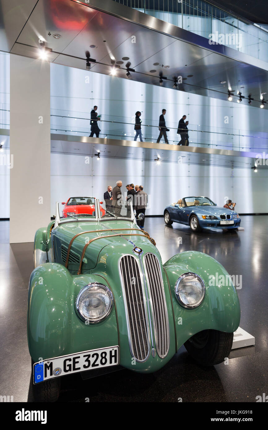 Germany, Bavaria, Munich, BMW Museum, display of 1930s-era BMW 328 ...