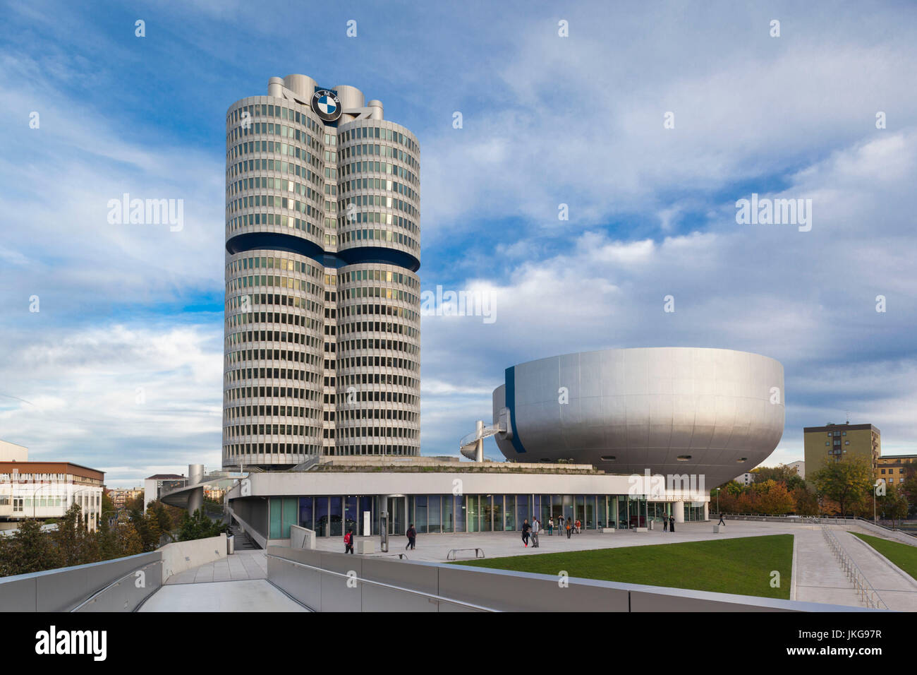 Germany, Bavaria, Munich, BMW company headquarters and BMW Museum Stock ...