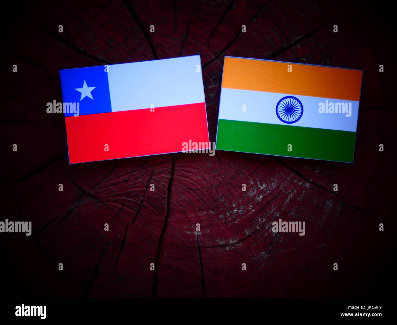 India chile flag hi-res stock photography and images - Alamy