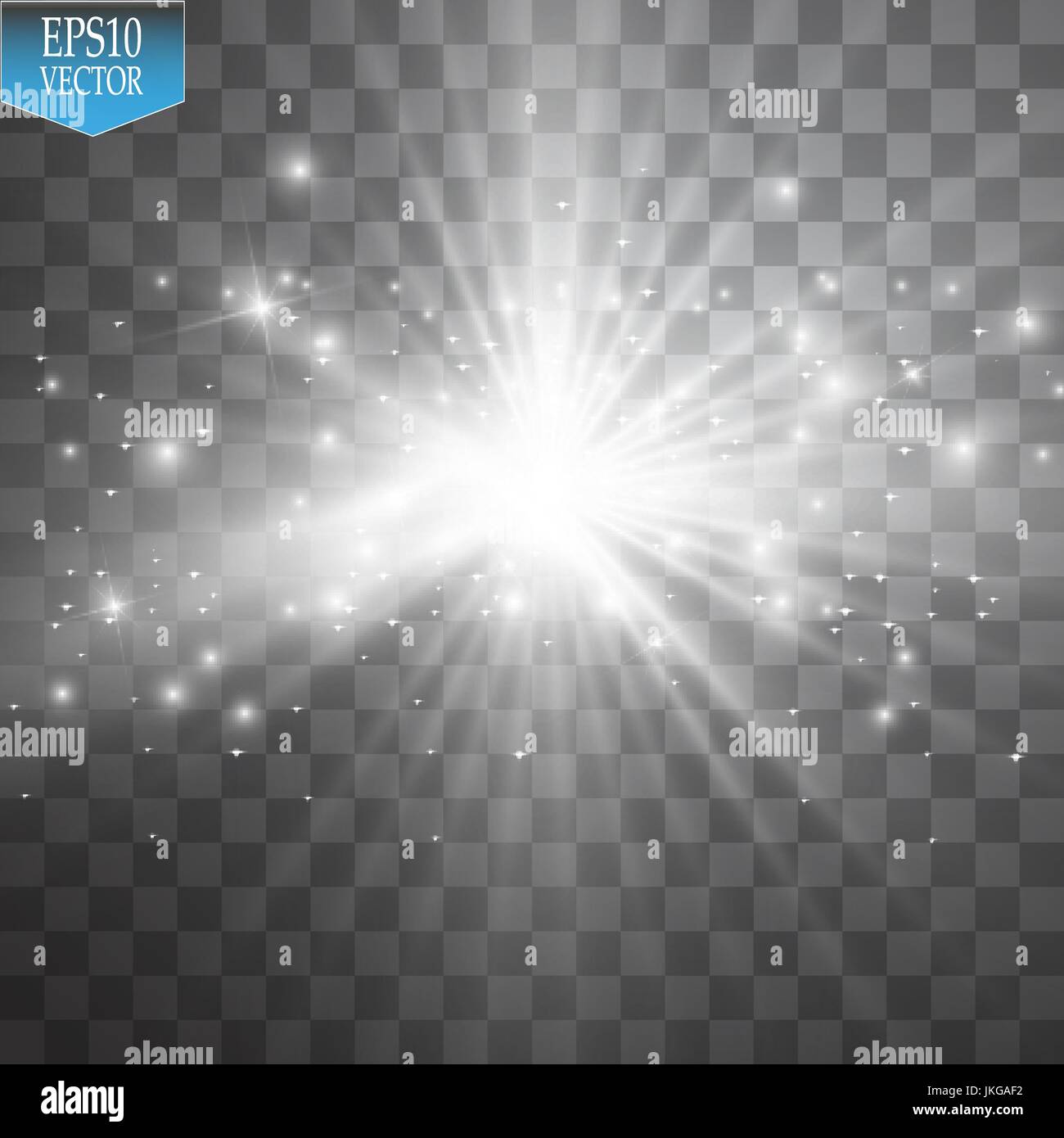 Glow light effect. Starburst with sparkles on transparent background ...