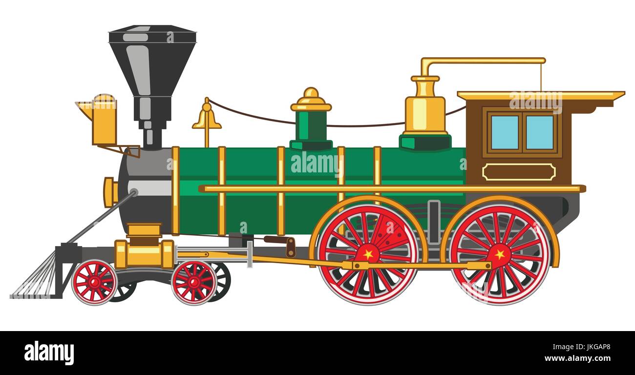 Bright cartoon steam locomotive Stock Vector Image & Art - Alamy