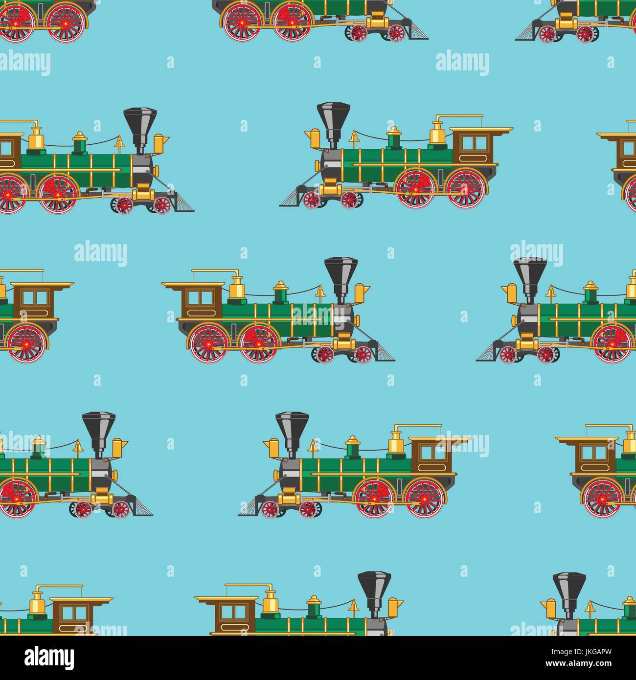 Bright cartoon steam locomotive seamless background Stock Vector Image ...