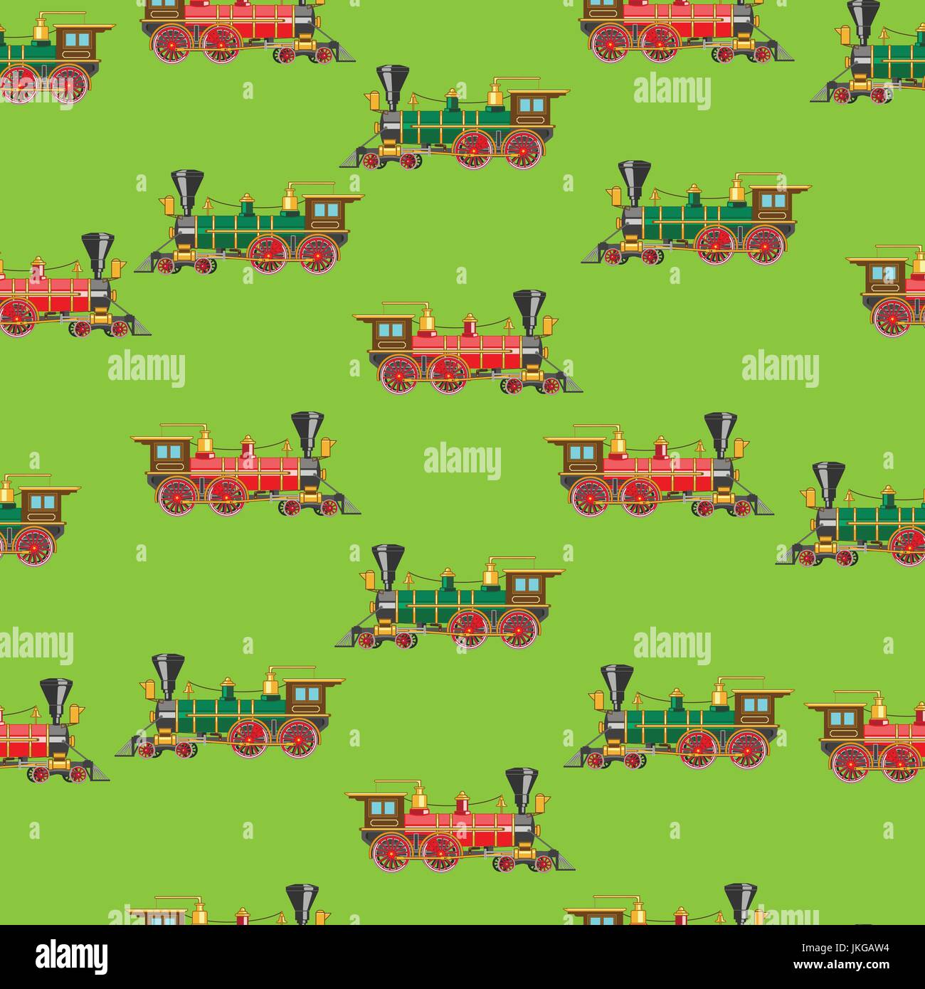 Bright cartoon steam locomotive seamless background Stock Vector Image ...