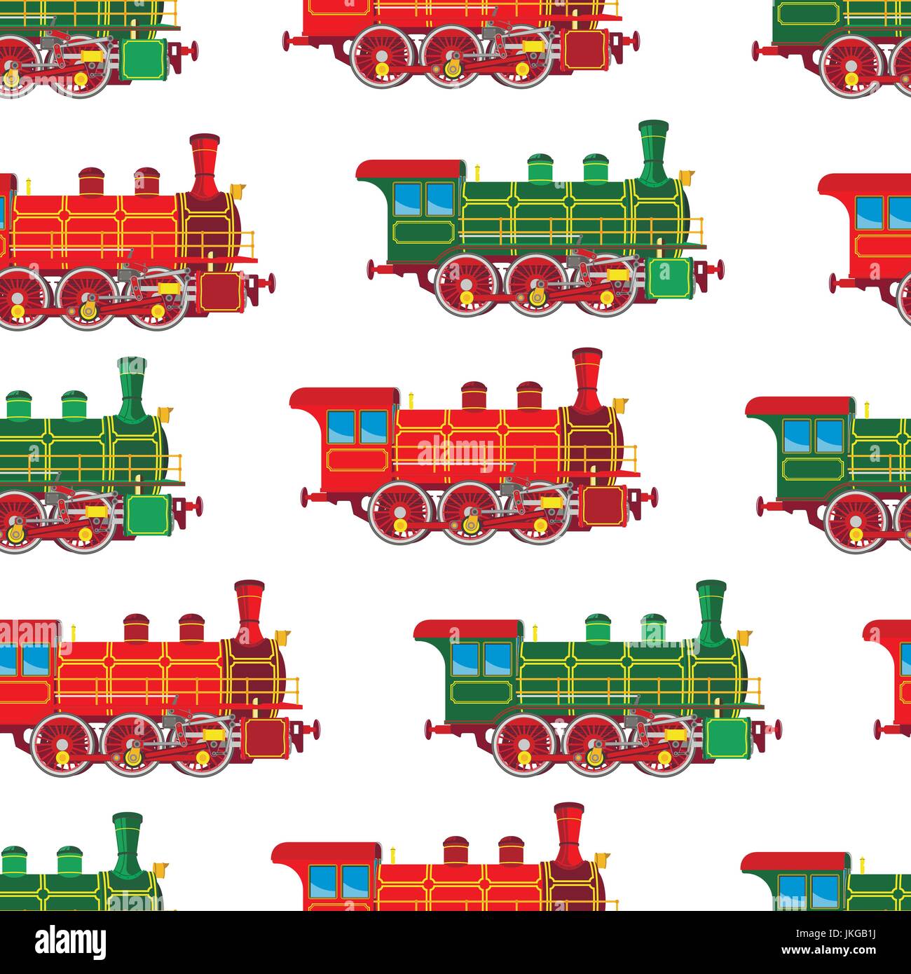 Bright cartoon steam locomotive seamless background Stock Vector Image ...