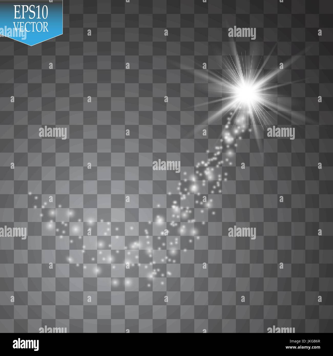 A bright comet with large dust. Falling Star. Glow light effect. Vector ...