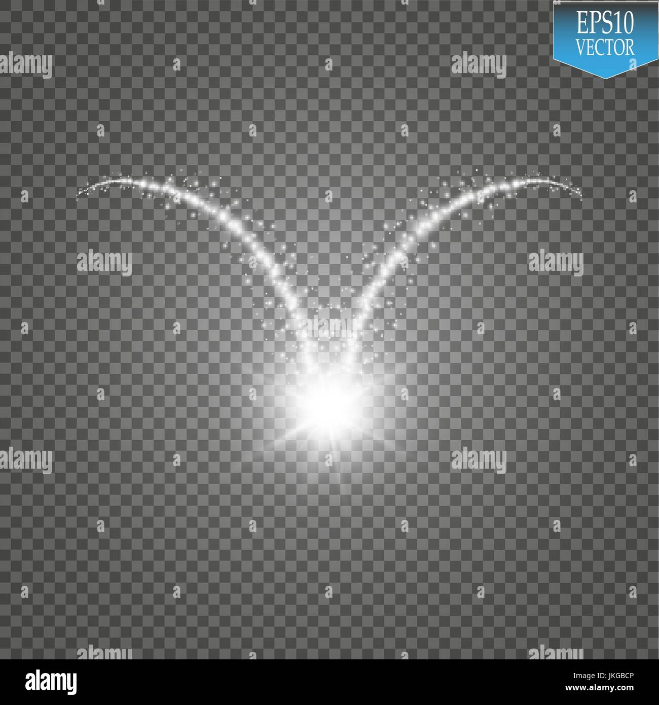 A bright comet with large dust. Falling Star. Glow light effect. Vector ...