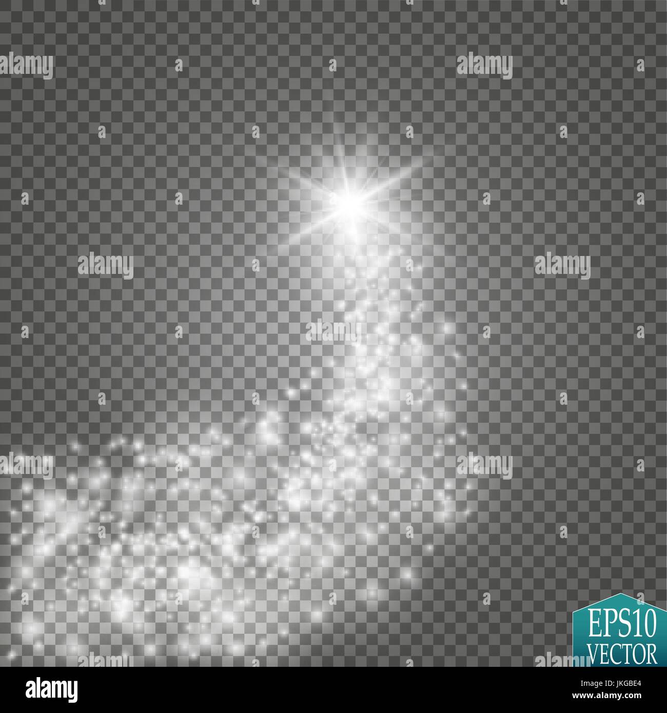A bright comet with large dust. Falling Star. Glow light effect. Vector ...