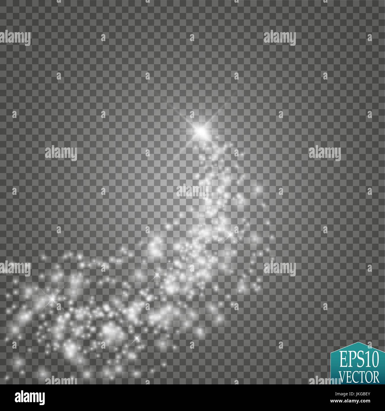 A bright comet with large dust. Falling Star. Glow light effect. Vector ...