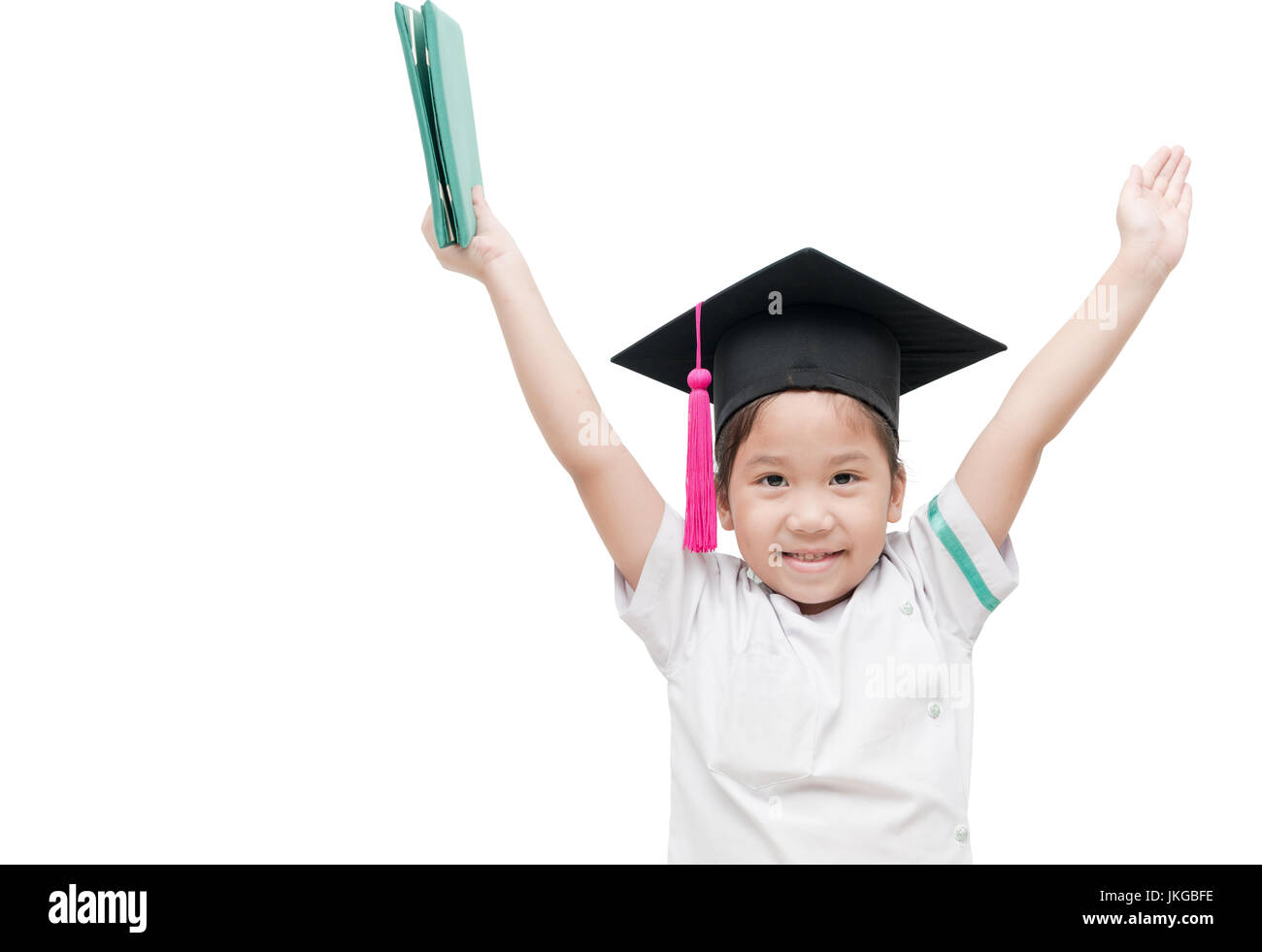 Diploma graduating little student kid, successful elementary school ...