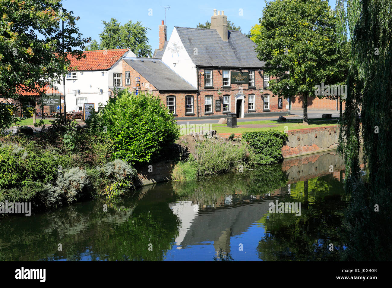 Summer; river Welland; Spalding town; Lincolnshire County; England; UK ...
