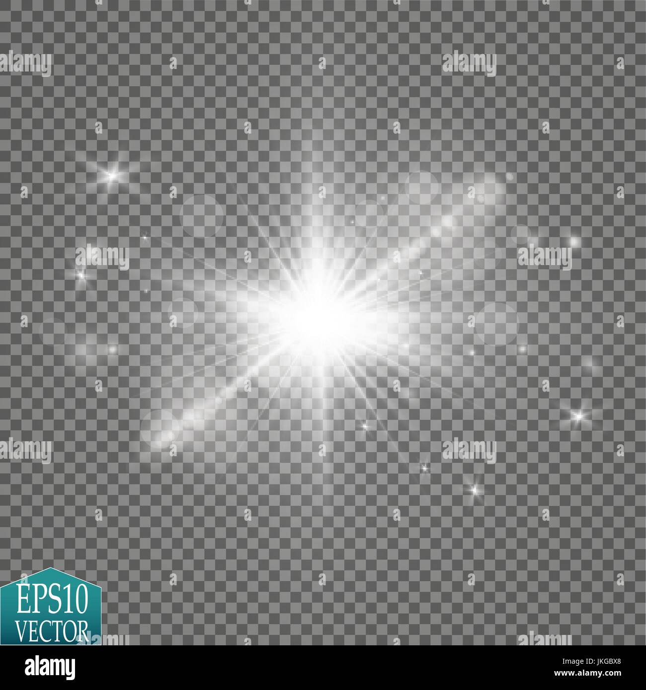 Glow light effect. Starburst with sparkles on transparent background ...