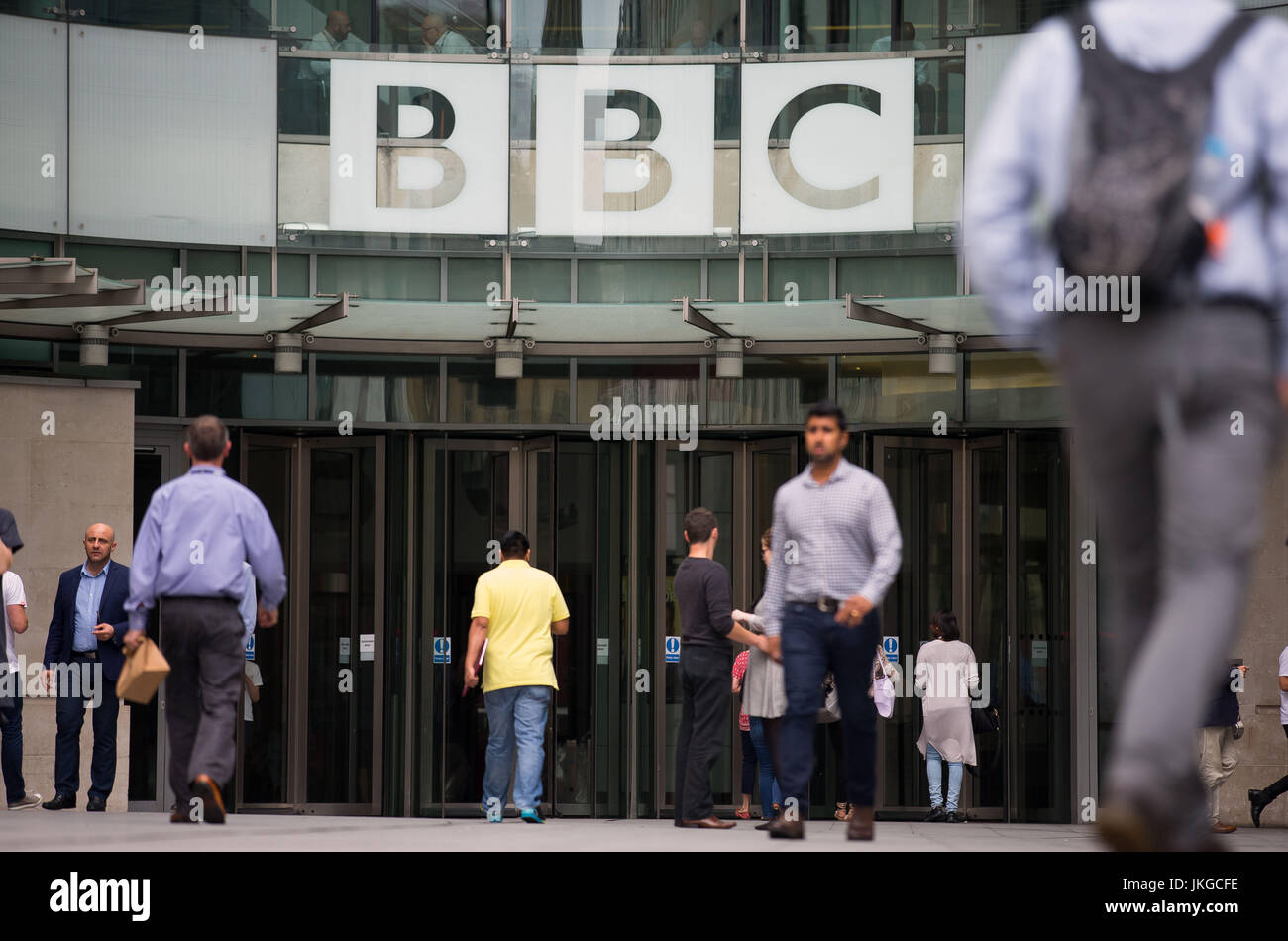 General View GV of BBC Broadcasting House, headquarters of the BBC, in ...