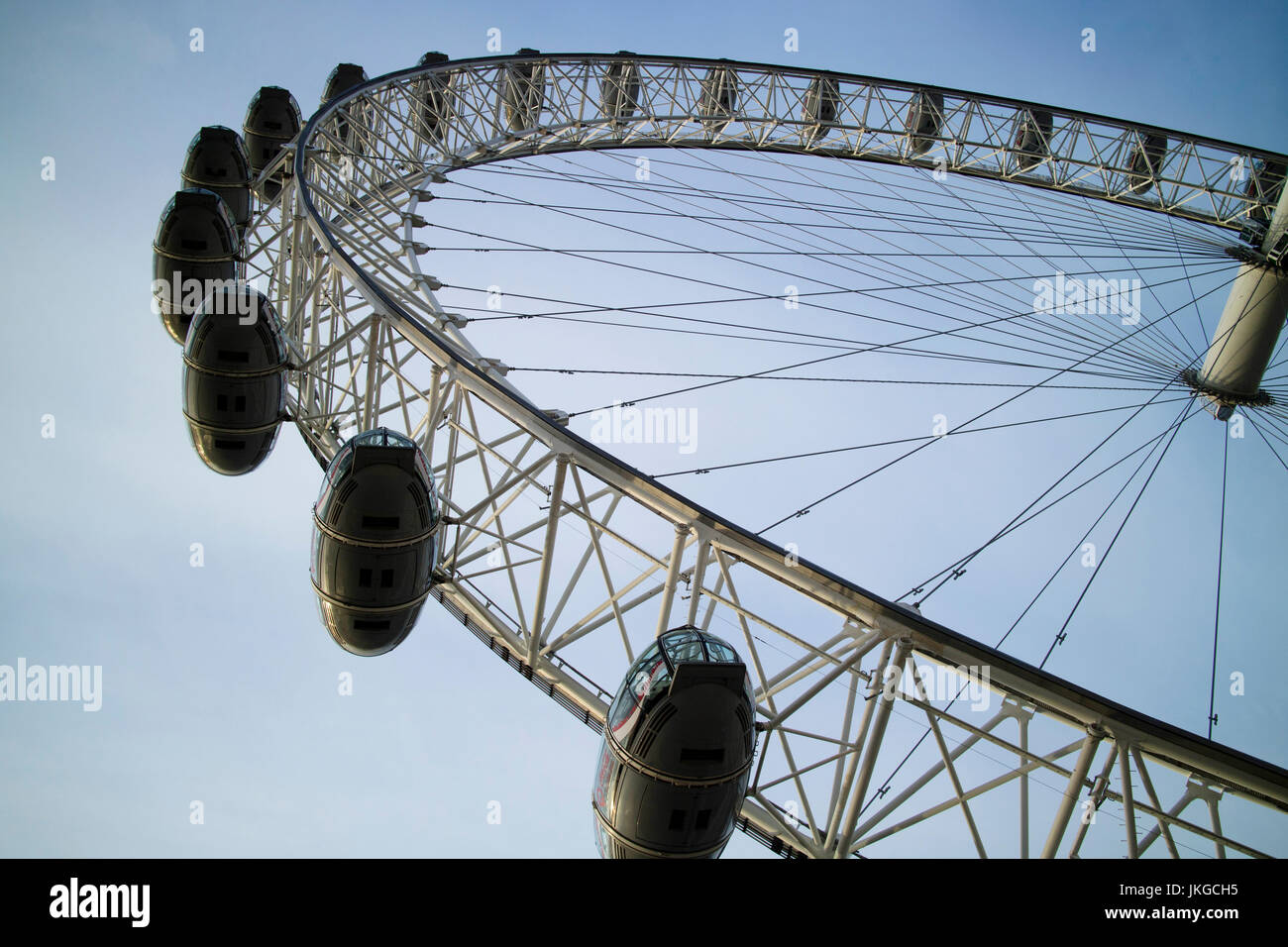 The London Eye giant Ferris wheel on the South Bank of the River Thames ...