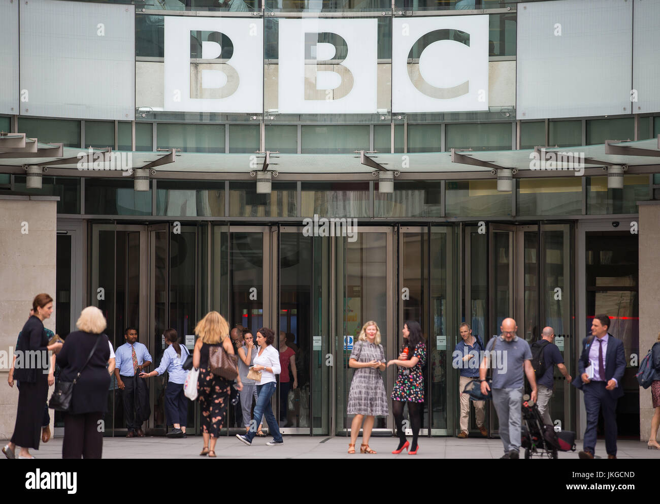 General View GV of BBC Broadcasting House, headquarters of the BBC, in ...