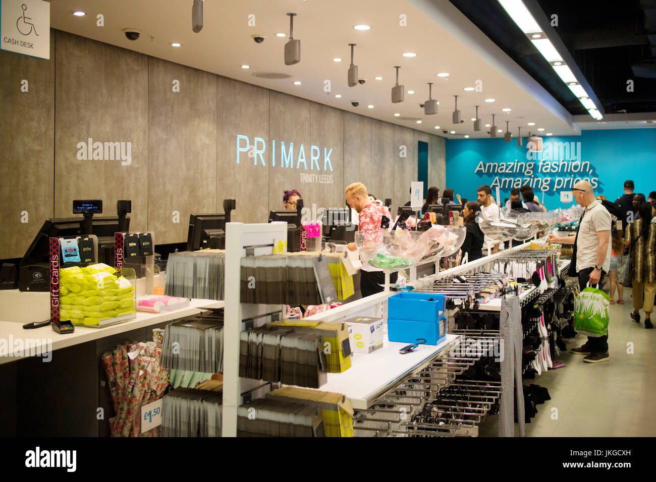 Primark tills in Leeds City Centre, West Yorkshire England Stock Photo ...