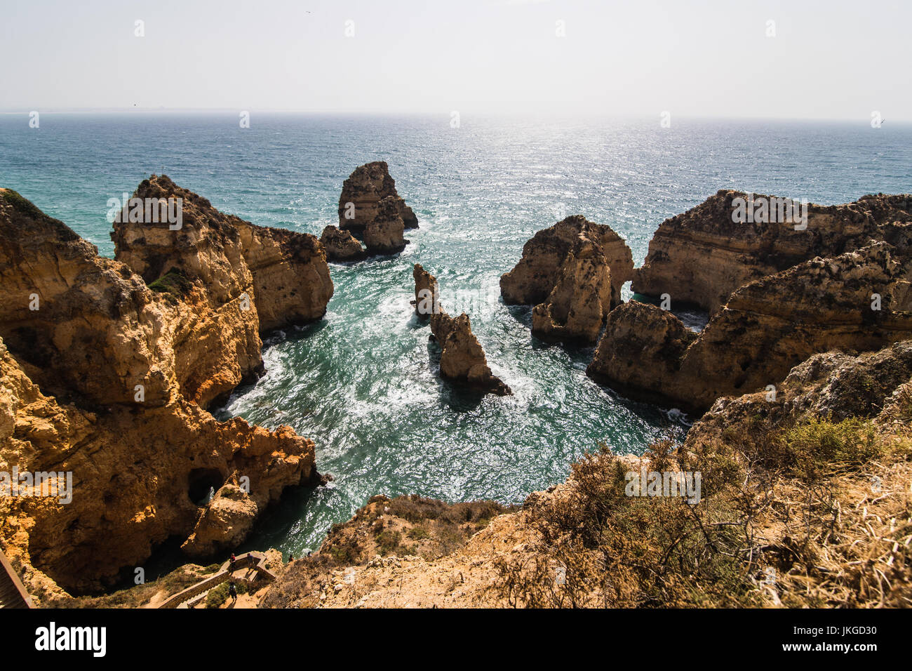 Beautiful cliffs on atlantic coastline with turquoise ocean wave ...
