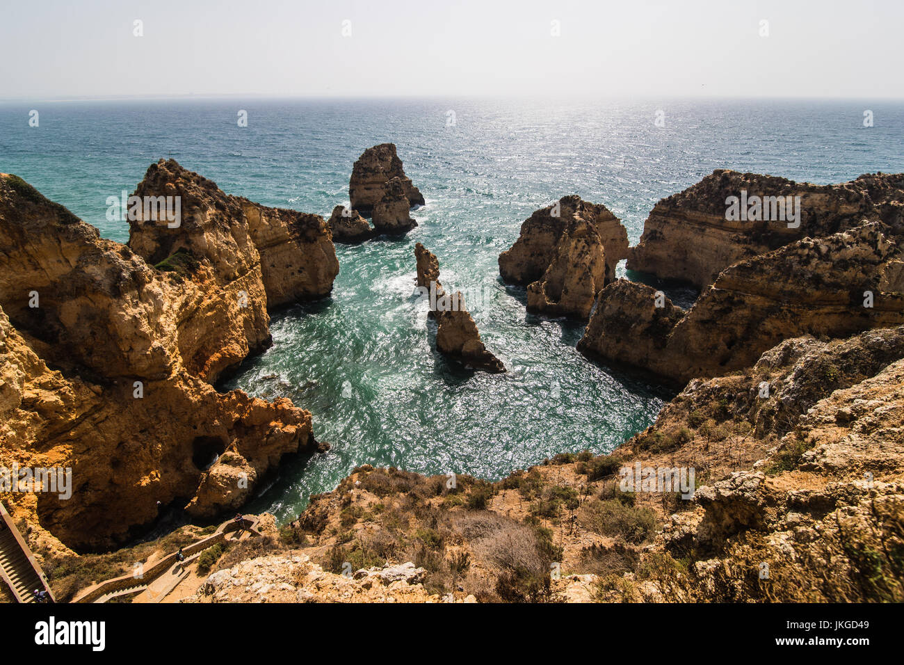 Beautiful cliffs on atlantic coastline with turquoise ocean wave ...