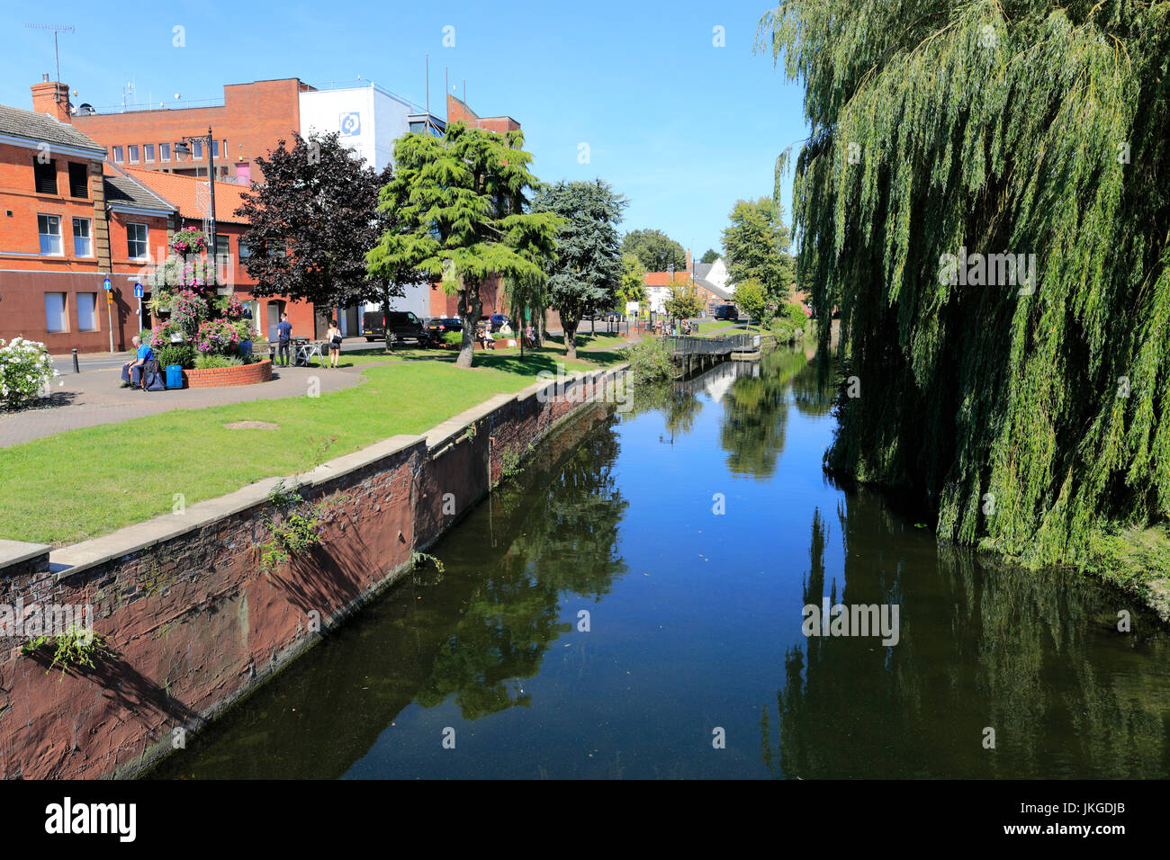 Summer; river Welland; Spalding town; Lincolnshire County; England; UK ...