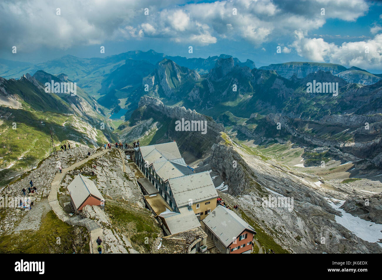 Mountain view from Santis cable station, Switzerland Stock Photo - Alamy