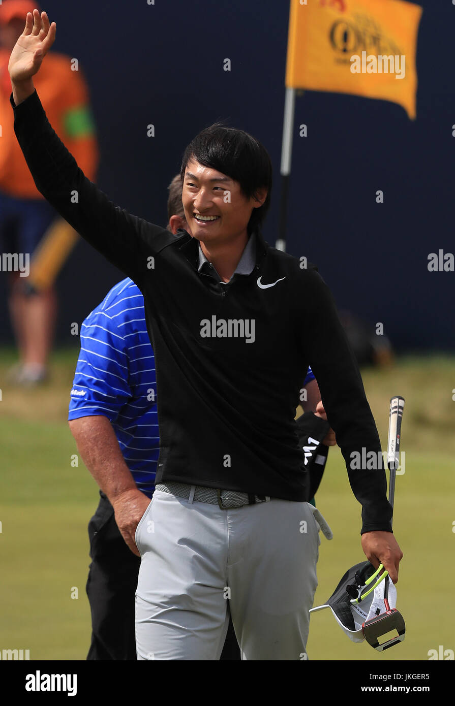 China's Li Haotong celebrates on the 18th during day four of The Open ...